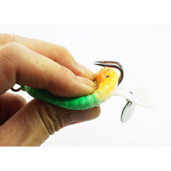 Spider King Soft Foot Rubber Frog With Spinner Bait Lure Fishing Hook ...