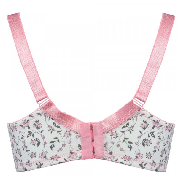 ADJUSTABLE FLORAL PRINT FRONT BUTTON WIREFREE COTTON MATERNITY BREASTFEEDING NURSING BRA (PINK ...