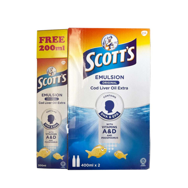 Scott's Emulsion Original Value Pack FREE 200ml (Exp 11/2024) | pgmall