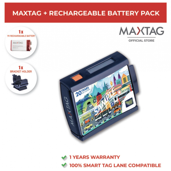 MaxTag Smart Tag Touch n Go Toll - Rechargeable Battery Pack Maxtag ...