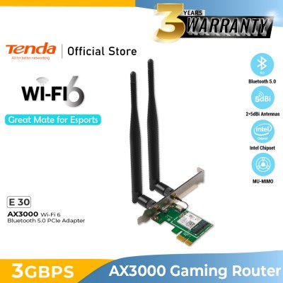 Tenda E30 AX3000 Wi-Fi 6 Bluetooth 5.0 PCIe Adapter Gaming/E-sport ...