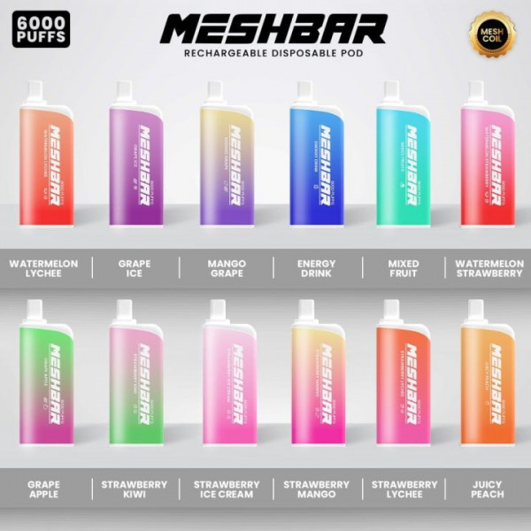 MESH BAR 6000 PUFFS DISPO WATERMELON LYCHEE | PGMall