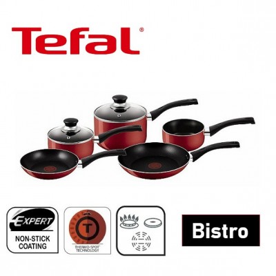 Tefal Red Bistro Cookware Set - 5 Pieces | PGMall