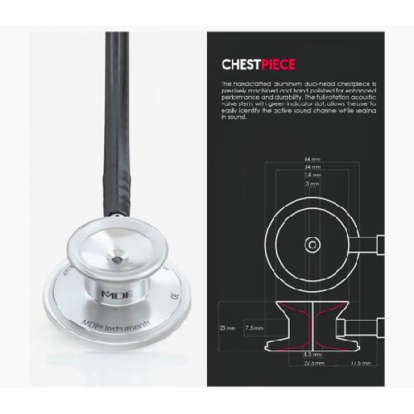 MDF® Acoustica® Deluxe Lightweight Dual Head Stethoscope - Lifetime ...
