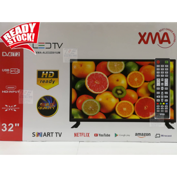 XMA 32" HD ANDROID SMART LED TV DVB-T2 GOOGLE /NETFLIX/YOUTUBE WITH HDMI/USB XMA-ALED32D01UM ...