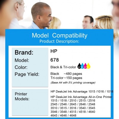 Genuine Original Ink HP 678 Combo Value Pack ( Black/Tri-color ) + HP ...