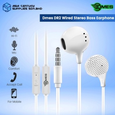 [FAST SHIP] 100% Authentic DMES DR2 Plus 3.5mm Wired Earphone Stereo ...