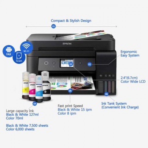 Printer Inkjet Epson L6190 All-In-One Ink Tank Printer With ADF ...
