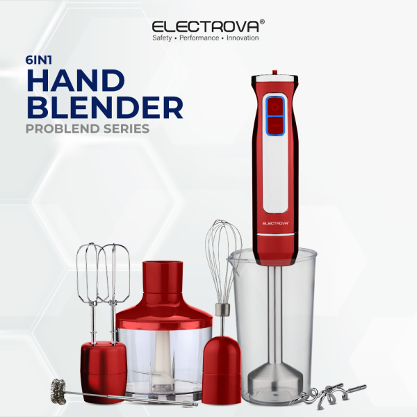 Electrova ProBlend Series 6 in 1 Multifunction Hand Blender Mixer Set ET-HB01 (Food Processors ...