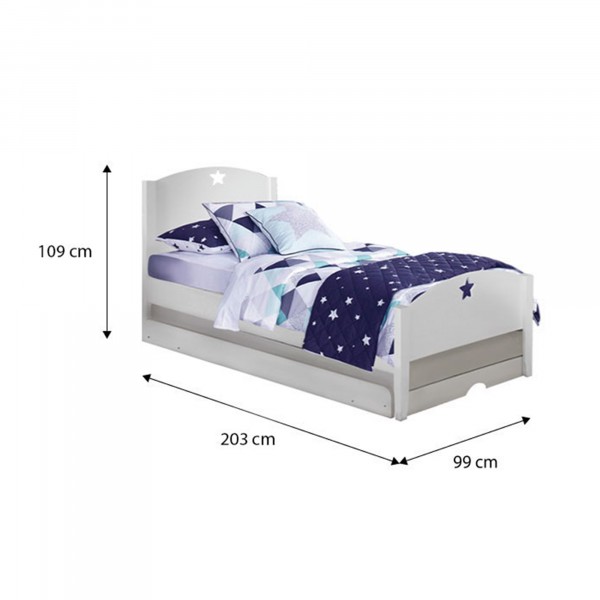 (PREMIUM Quality) Starlight Single Bed Frame with Pull Out Raising Bed ...