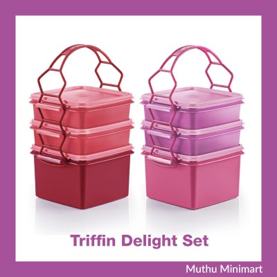 Original Tupperware Triffin Delight Set Food Container Tingkat Bekas ...