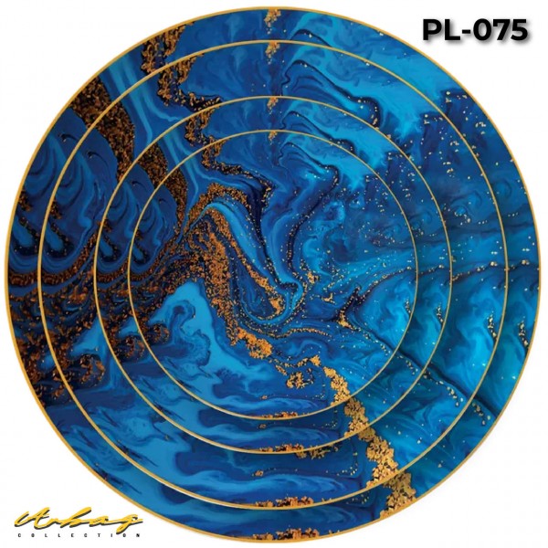 1 PERSON DINNER PLATE/PLATE/PINGGAN/DARK OCEAN BLUE BONE CHINA ...