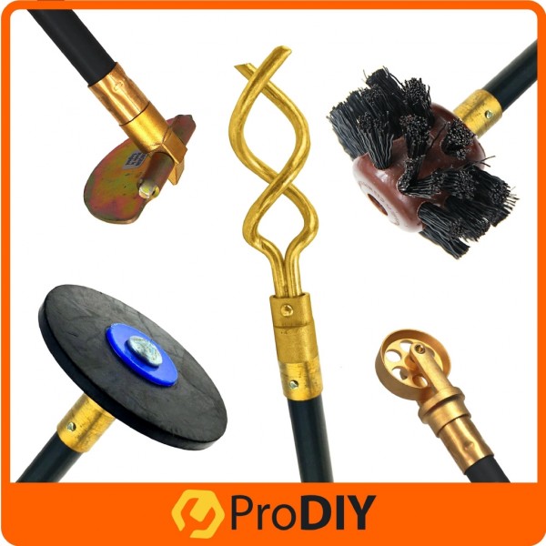 HOROBIN Cleaning Rod Head Sewage Drain Scraper Plungers Fork Rubber ...