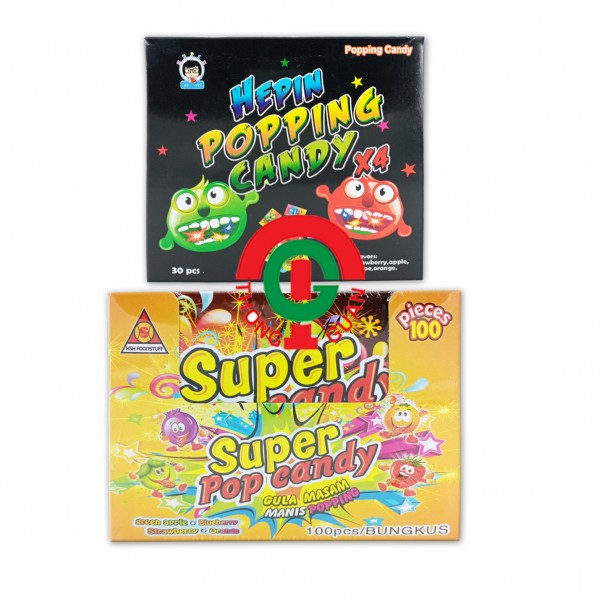 30pcs / 100pcs Hepin Popping Candy x4 / Super Pop Candy Gula Masam ...