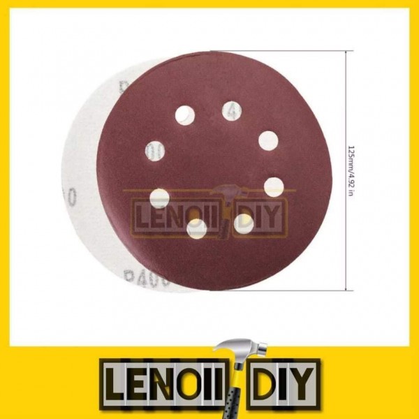 10 PCS 125mm Round Self-adhesive Sand Paper Flocking Velcro Sandpaper ...