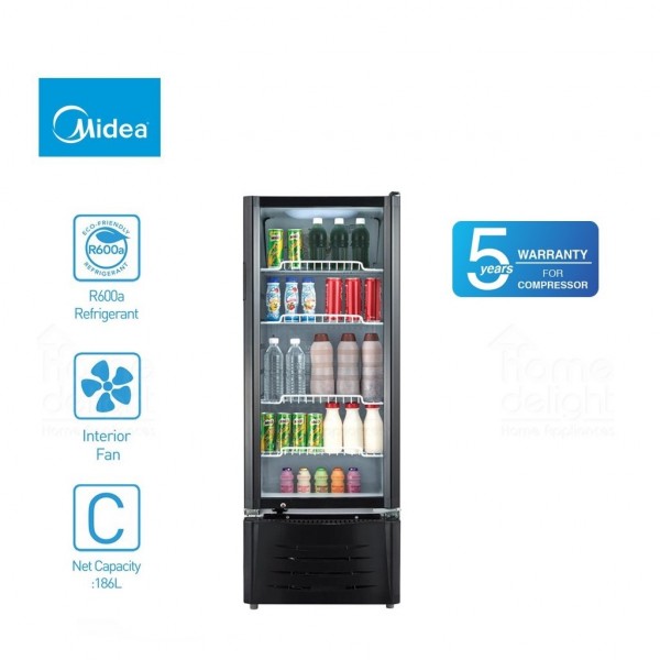 Midea CHILLER SHOWCASE (186L) R600A ECO FRIDGE REFRIGERATOR (MSC186 / MSC186BE / MSC-186 / MSC ...