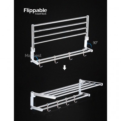 FK-12104 59CM / 70CM STAINLESS STEEL 2 TIER BATHROOM TOWEL RACK ...