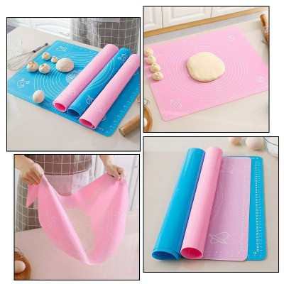 [Ready Stock] Non-Stick Silicone Baking Mat Pad Knead Flour Sheet Blue ...