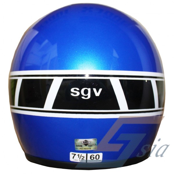 SGV Racing Stripes Helmet (Blue)+Bogo Visor (Tinted) | PGMall