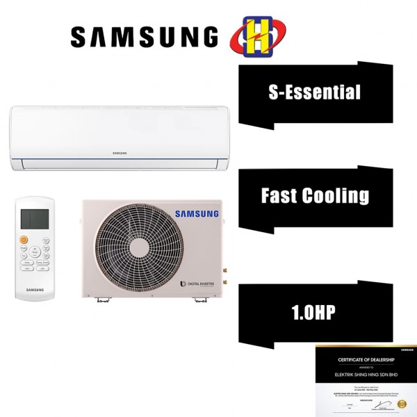 Samsung Air Conditioner (1.0HP) S-Essential R32 Fast Cooling HD Filter ...