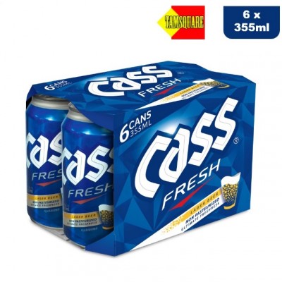 Korea’s NO 1 CASS FRESH Lager Beer (355ml x 6) With Secure Packing CASS ...