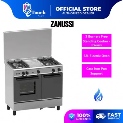 Zanussi (62 L) Stainless Steel 3 Gas Burner With Electric Oven Standing ...