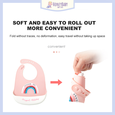 HONEYBABY Bibs Baby Silicone With Button Baby Bibs Toddler Bib Bayi ...