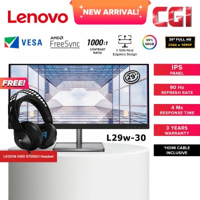 Lenovo 29" L29W-30 IPS FHD 90Hz 4ms AMD Freesync Build In Speaker ...