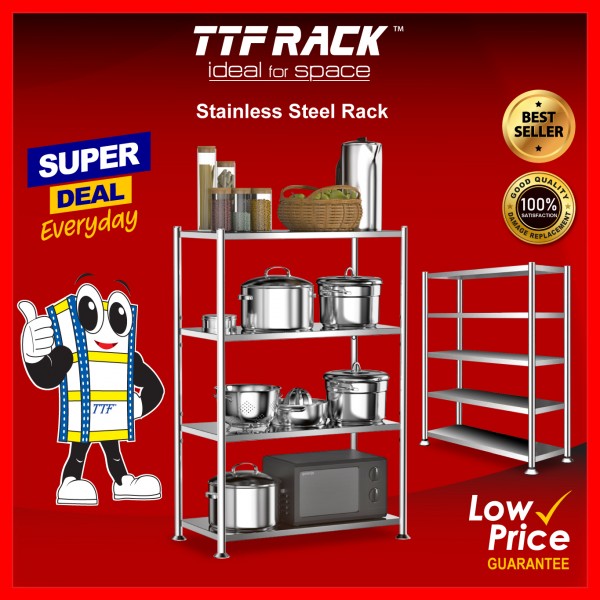 TTFRACK™️ (Stainless Steel Rack) Kitchen Rack Storage Rack Shelf Rak ...