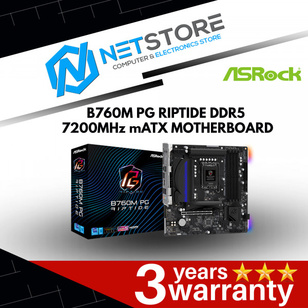 ASROCK B760M PG RIPTIDE DDR5 7200MHz mATX MOTHERBOARD | PGMall