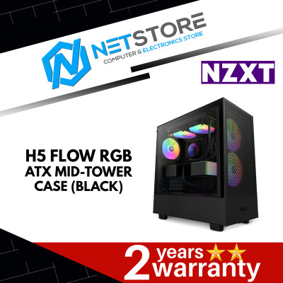 NZXT H5 FLOW RGB ATX MID-TOWER CASE (BLACK) - CC-H51FB-R1 | PGMall