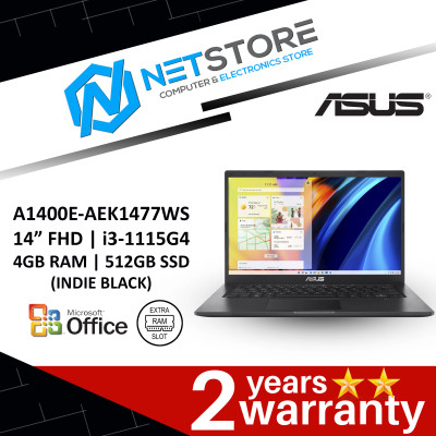 ASUS A1400E-AEK1477WS 14” FHD | i3-1115G4 4GB RAM | 512GB SSD (INDIE ...