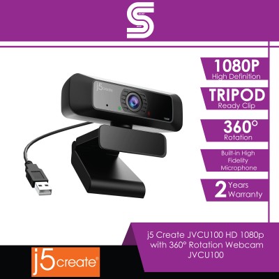 j5 Create JVCU100 USB HD 1080p with 360° Rotation Webcam - JVCU100 ...