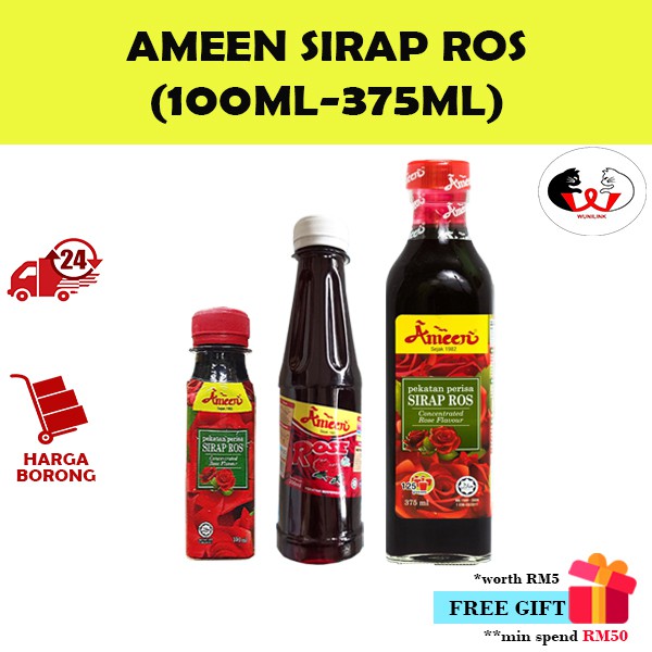 [Ameen] Sirap Ros / Syrup Rose Flavour [ 100ml / 200ml / 375ml ]【Harga ...