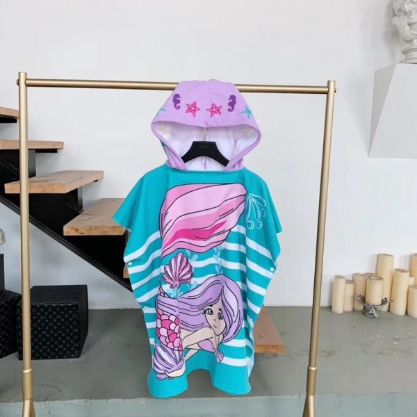 Children's Bath Towel Cloak 3d Printing Hooded Bathrobe Cloak Absorbent ...