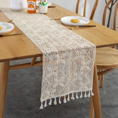 Lace hollowed out table flag pendant tassel luxury tea table European ...