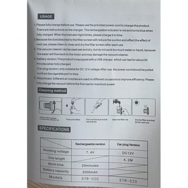 Figaro Vakum Kereta Tanpa Wayar Mini Car Vacuum Handheld Rechargeable ...