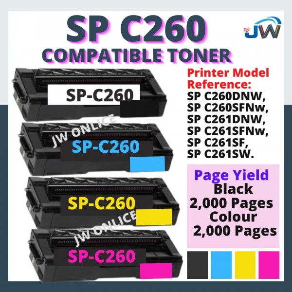 SP C261dnw C260S Compatible Ricoh Aficio SPC260S SP261S SP C260DNW C260SFNW C261SFNW SP C261SF ...