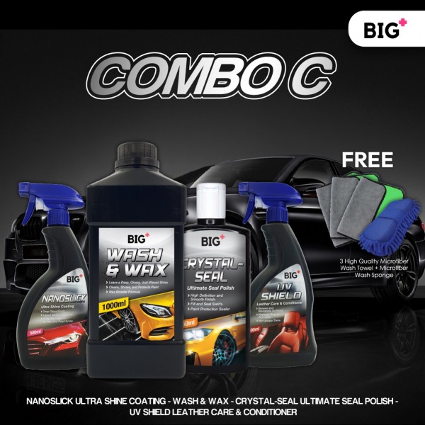 [Car Care Combo C] BIG+ Premium Automotive Care Bundle Car Wash Shampoo ...