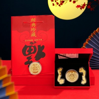RABBIT Year Luxury RuYi Coin Gift Set Lucky Bunny Coin Gold Foil Gift ...