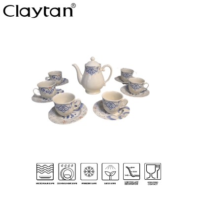 CLAYTAN 12 PCS Tea Set (5 Pax) Lead Safe Ceramic Tableware Microwave ...