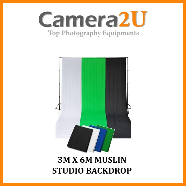 Studio Backdrop Background Cloth Video Green Screen 3M X 6M MUSLIN ...