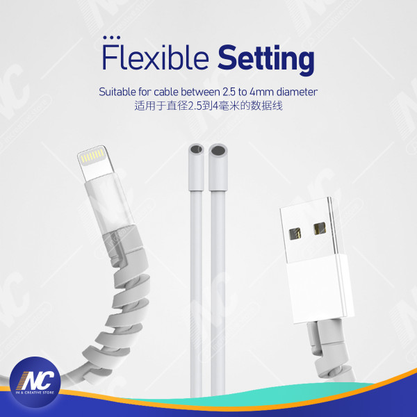 USB Cable Protector Silicone High Elastic High Durability Wrapper Wire ...