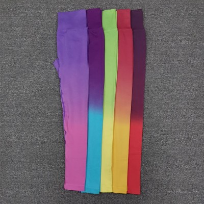 Women Gradient Yoga Pants Seamless High Waist Training Outdoor Leggings Running Jogging Quick ...