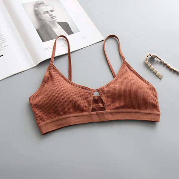 Solid Color Thread Bottoming Tube Top Wireless Beauty Back Versatile ...