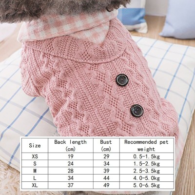 Dogs Clothes Autumn Winter Models Knitted Woolen Cotton Coat Warm For ...