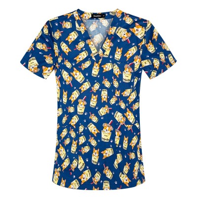 Wholesale Prices Scrub Tops Cartoon Print Medical Surgical Uniforms ...