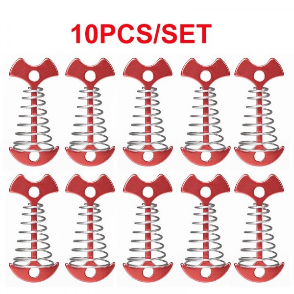 10Pcs Tent Rope Buckle Adjustable Plank Floor Spring Fishbone Anchor ...