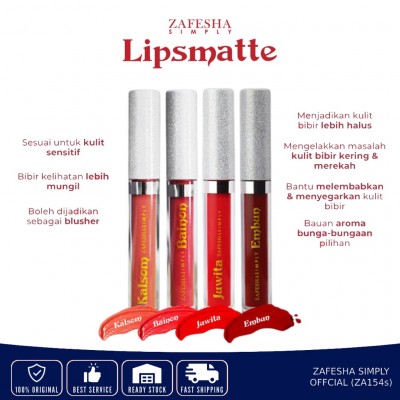(ZA154s) Zafesha Simply Lipsmatte Rawat Bibir Kering Lip Matte Lipmate ...