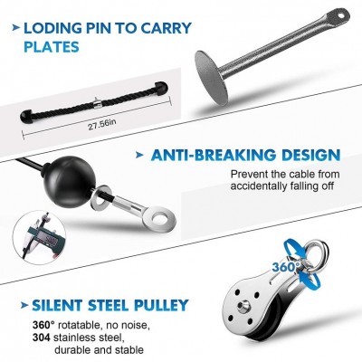 Fitness Pulley Cable System DIY Loading Pin Lifting Triceps